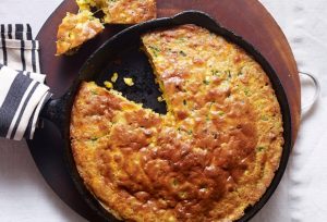 POBLANO, BACON & CHEDDAR SKILLET CORNBREAD | TLN